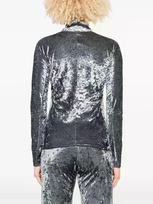 FORTE_FORTE Crushed Velvet Turtleneck Top