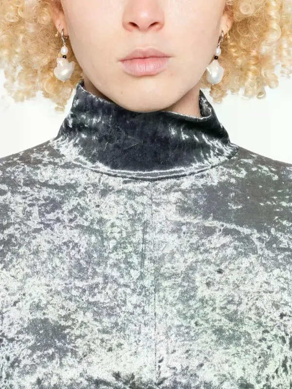 FORTE_FORTE Crushed Velvet Turtleneck Top