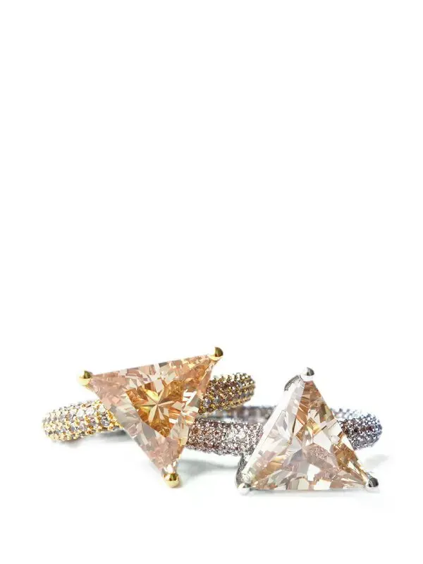 IZABEL DISPLAY Mega Triangle Ring With Cubic Zirconia