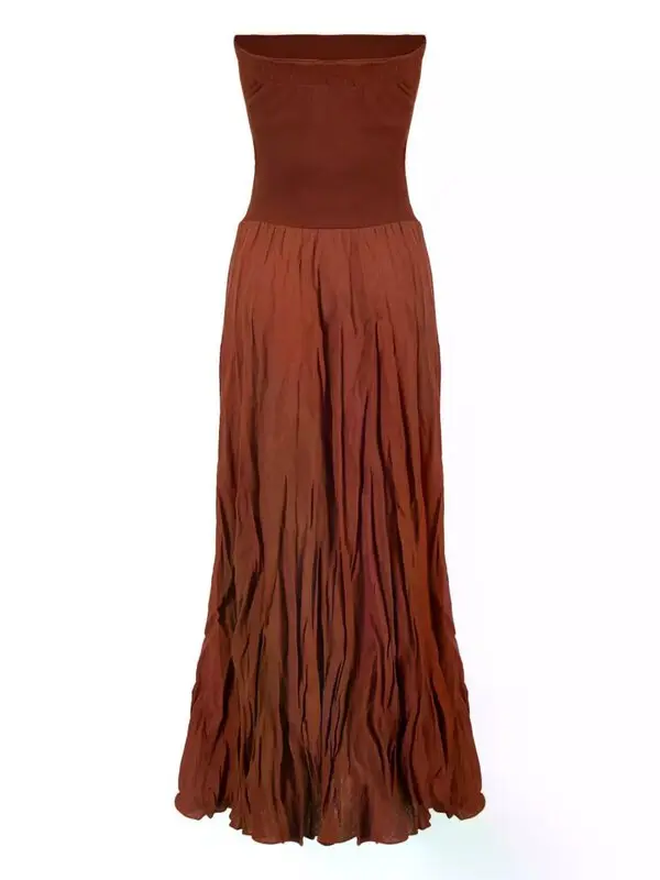 Johanna Ortiz Ribbed-waist Pleated Maxi Skirt