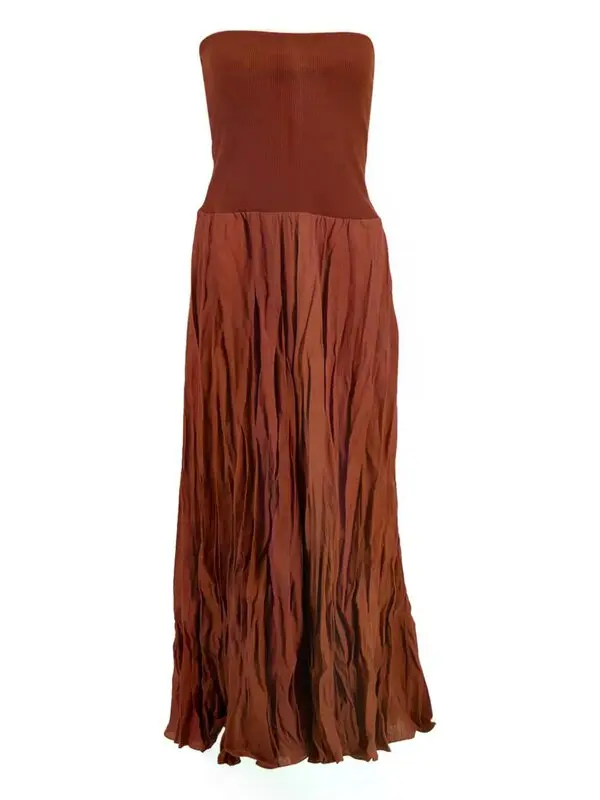 Johanna Ortiz Ribbed-waist Pleated Maxi Skirt