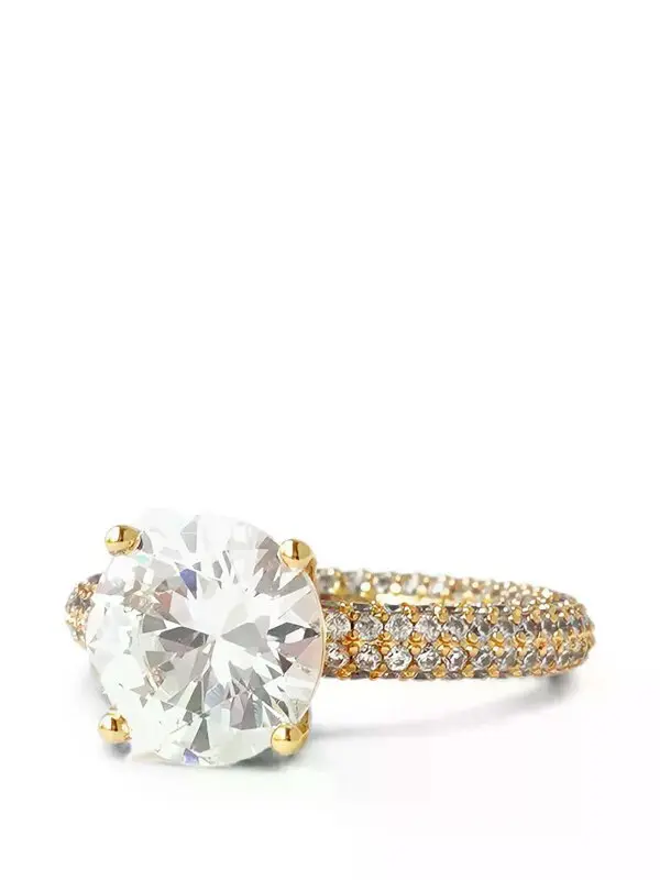 IZABEL DISPLAY Tone And White Stone Pavé Band Ring