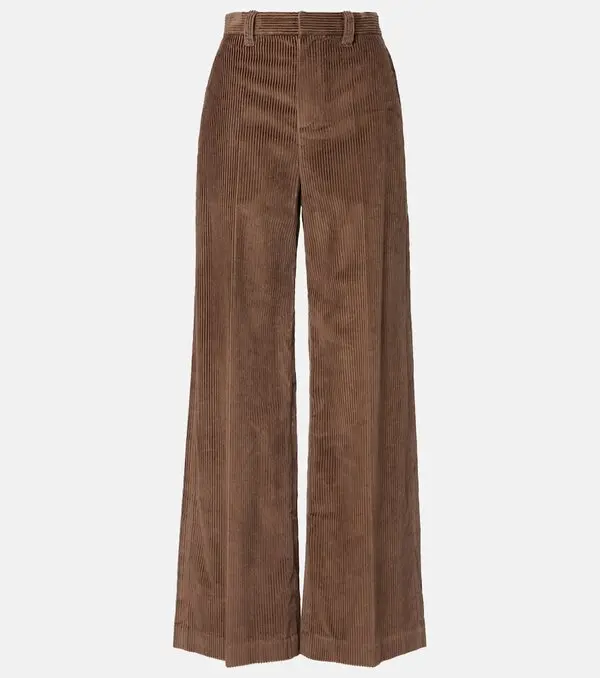 Brunello Cucinelli Monili Cotton Corduroy Wide-leg Pants - Brown