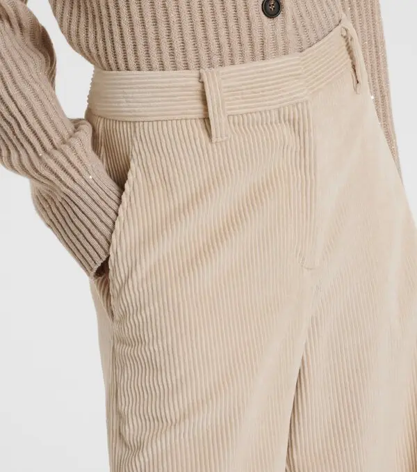 Brunello Cucinelli Cotton Corduroy Pants - White