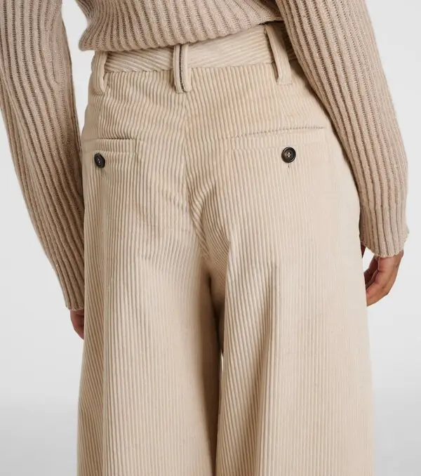 Brunello Cucinelli Cotton Corduroy Pants - White