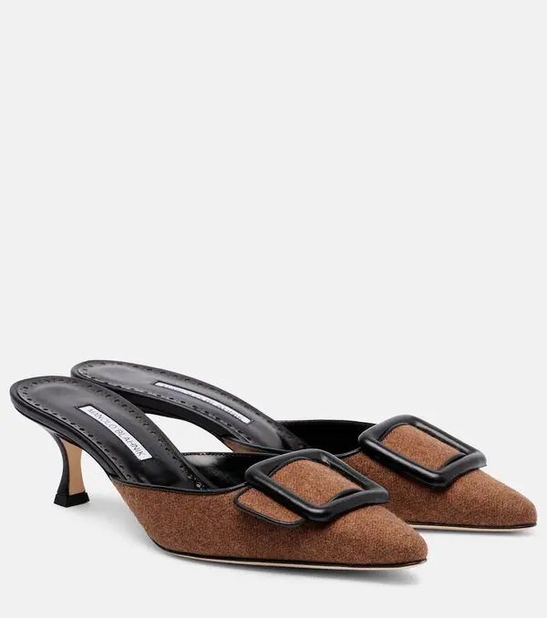 Manolo Blahnik Maysale 50 Mules - Brown