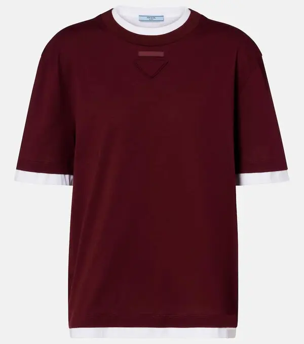 Prada Layered Cotton Jersey T-shirt