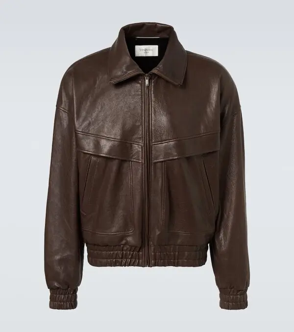 Saint Laurent Leather Bomber Jacket