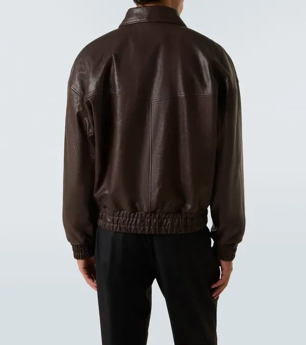 Saint Laurent Leather Bomber Jacket