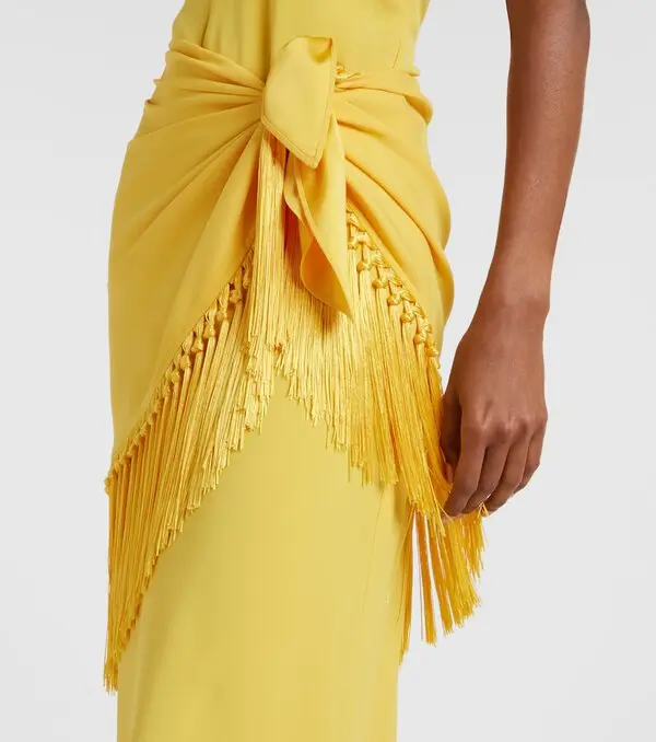 TALLER MARMO Meteora Open-back Crêpe Cady Gown - Yellow