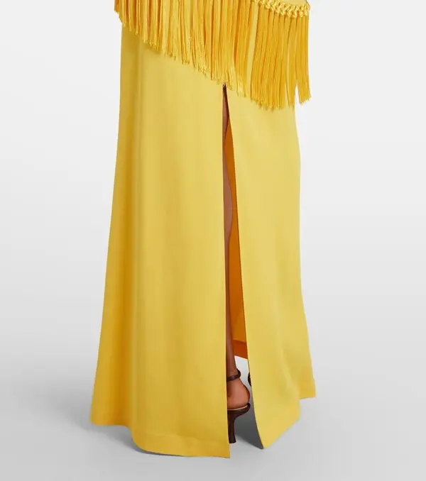 TALLER MARMO Meteora Open-back Crêpe Cady Gown - Yellow