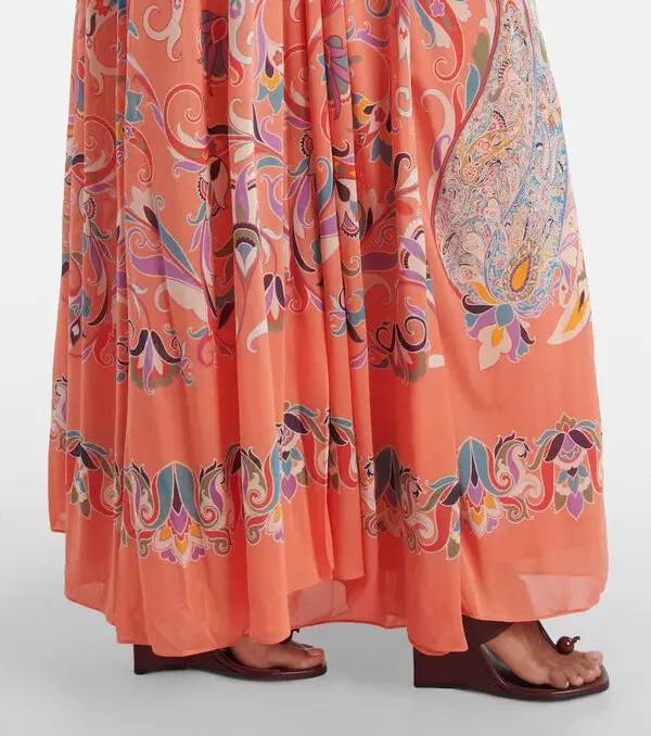 Etro Paisley Printed Caped Gown