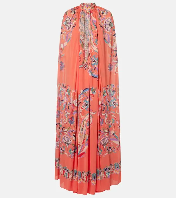 Etro Paisley Printed Caped Gown - Multicoloured