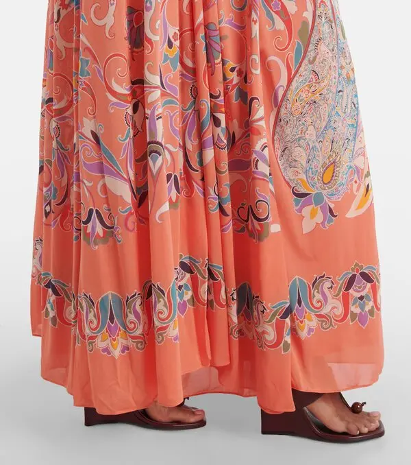 Etro Paisley Printed Caped Gown