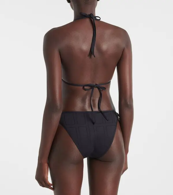 TOTEME Monogram Pointelle Bikini Top - Black