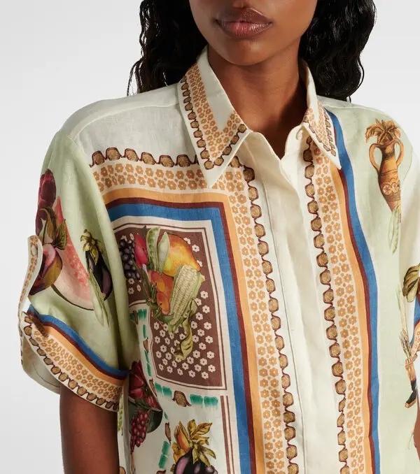 ALEMAIS Alémais Mercado Printed Linen Shirt - Multicoloured