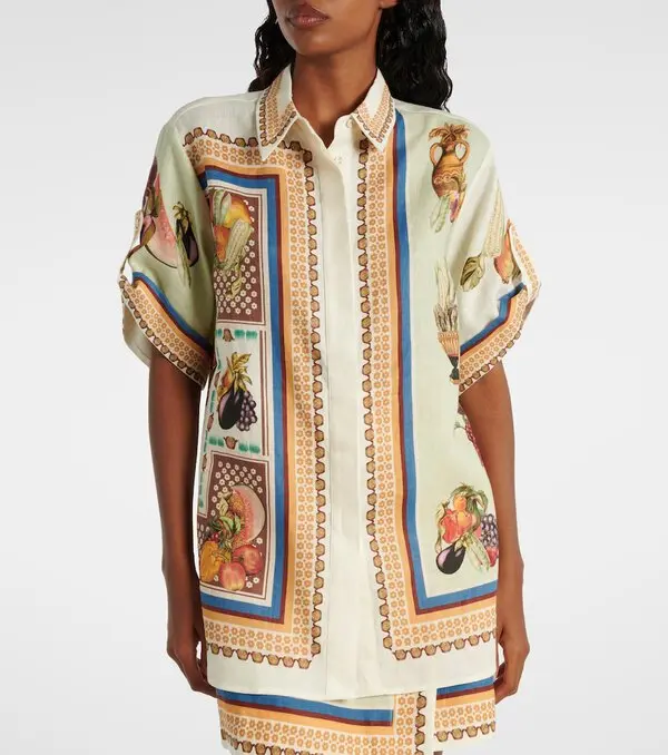 ALEMAIS Alémais Mercado Printed Linen Shirt - Multicoloured