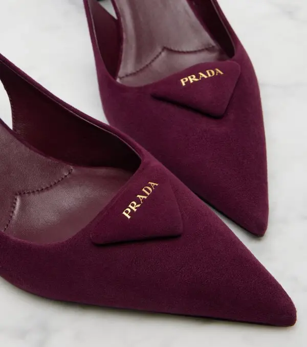 Prada 75 Suede Slingback Pumps