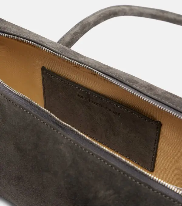 AESTHER EKME Lagune Bowling Mini Suede Shoulder Bag - Grey