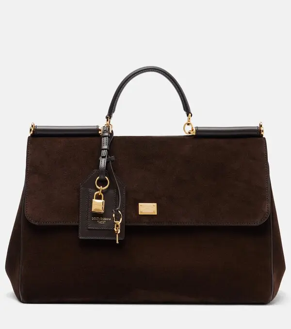 Dolce & Gabbana Sicily Large Suede Tote Bag