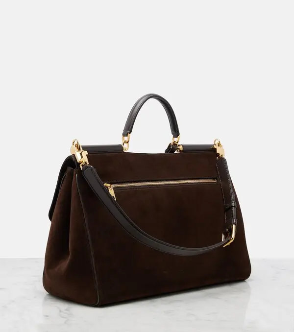 Dolce & Gabbana Sicily Large Suede Tote Bag