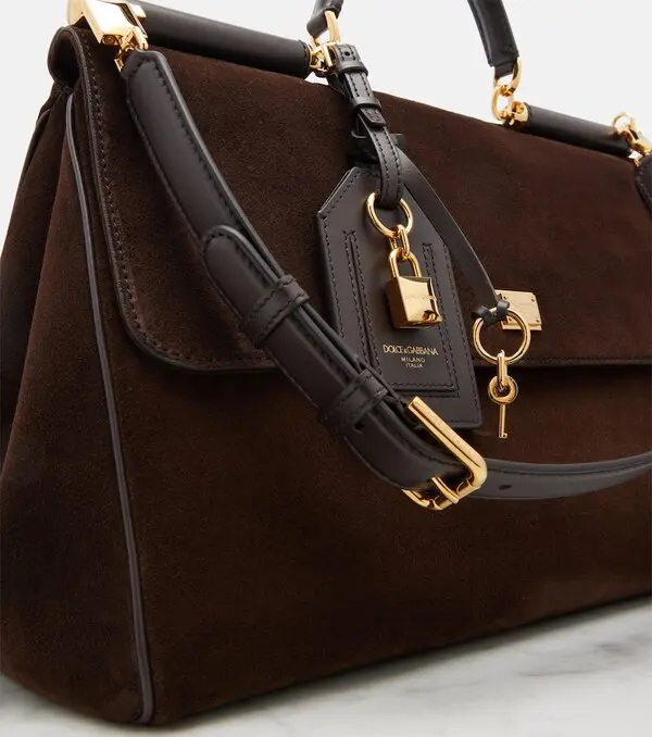Dolce & Gabbana Sicily Large Suede Tote Bag