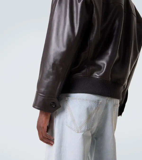 Bottega Veneta Intrecciato Leather Bomber Jacket