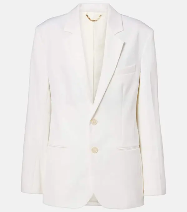 Victoria Beckham Ivory Wool-blend Blazer
