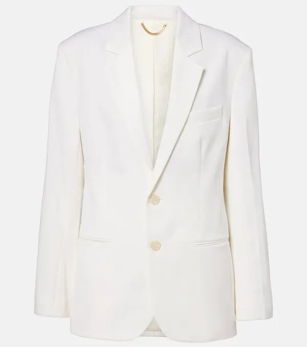Victoria Beckham Ivory Wool-blend Blazer - White