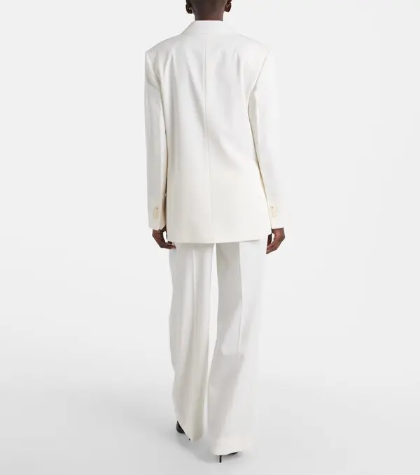 Victoria Beckham Ivory Wool-blend Blazer - White