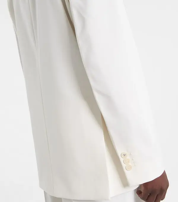 Victoria Beckham Ivory Wool-blend Blazer - White