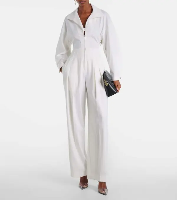 Victoria Beckham Tab Detail Wool-blend Jumpsuit