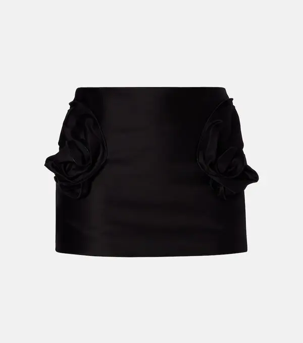 Magda Butrym Floral-appliqué Mini Skirt - Black