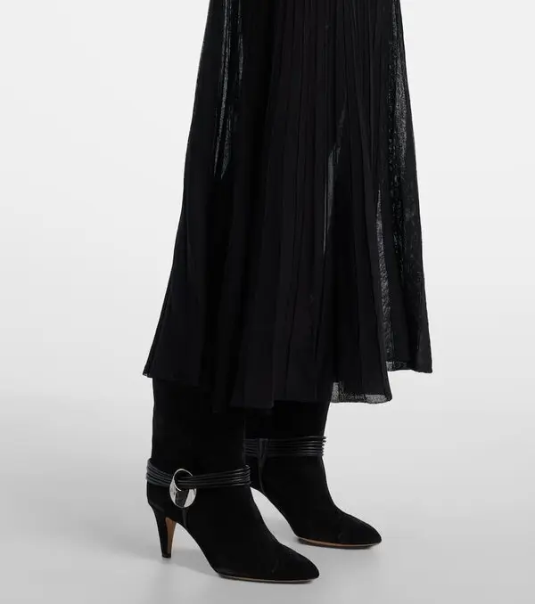 Isabel Marant Étoile Ezra Pleated Semi-sheer Crêpe Skirt