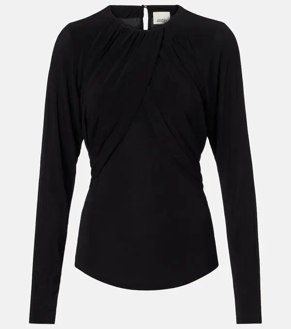 Isabel Marant Étoile Gaetane Draped Jersey Top - Black