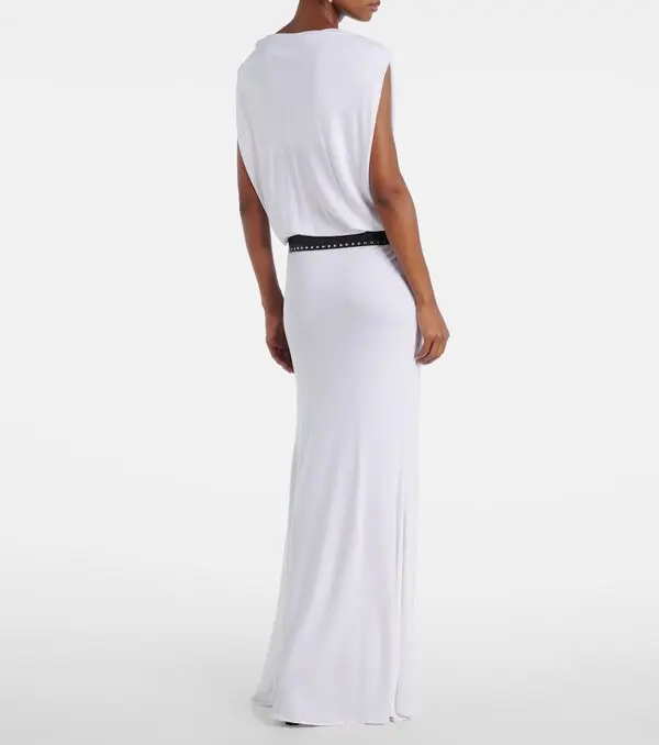 Christopher Esber Belted Draped Jersey Maxi Dress