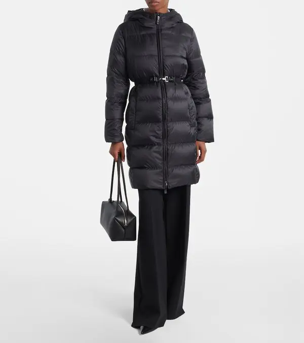 Max Mara Belted Quilted Down Coat - Black