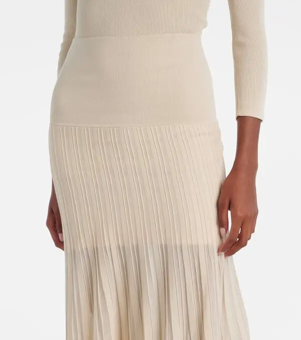 Isabel Marant Étoile Ezra Pleated Crêpe Skirt - Beige