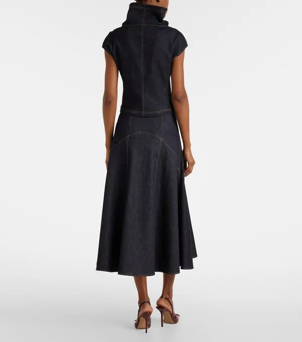 Jacquemus Triangle De-nîmes Denim Midi Skirt