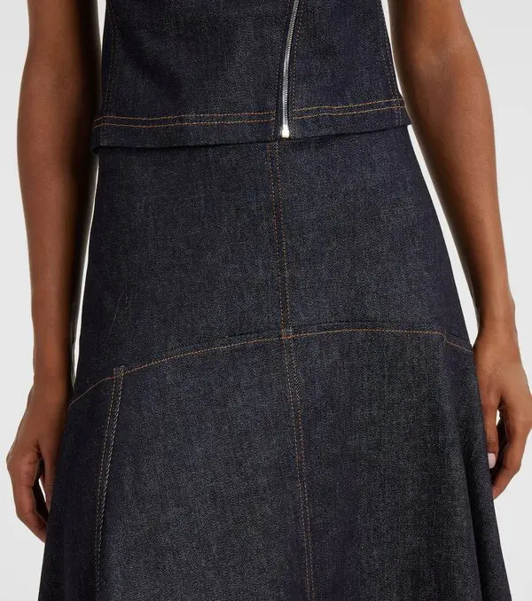 Jacquemus Triangle De-nîmes Denim Midi Skirt