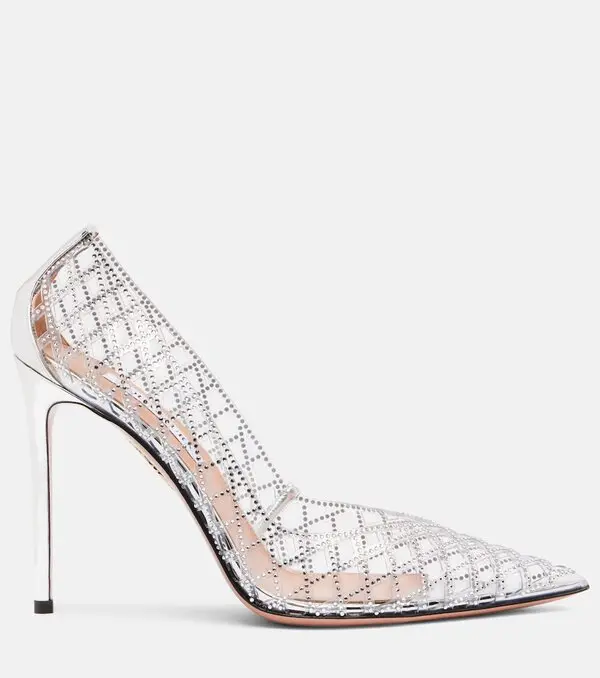 AQUAZZURA Lumiere 105 Embellished Pumps