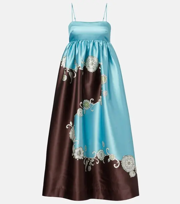 ALEMAIS Alémais Gia Printed Maxi Dress - Blue