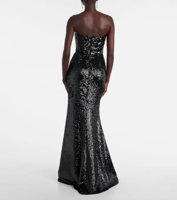 Elie Saab Sequined Strapless Gown