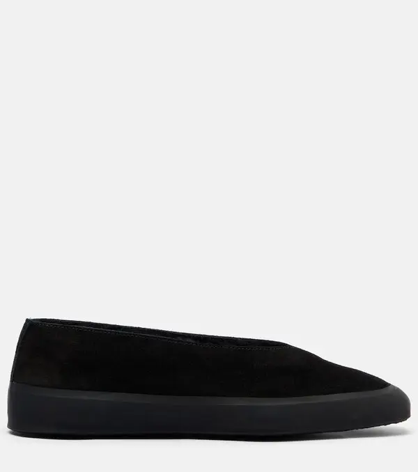 Le Monde Beryl Shearling-lined Ballet Flats - Black