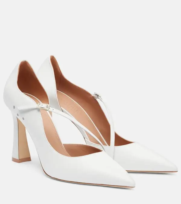MALONE SOULIERS Bettina 90 Patent Leather Pumps - White