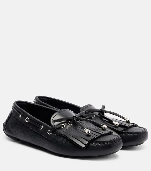 JIMMY CHOO Manon Leather Moccasins