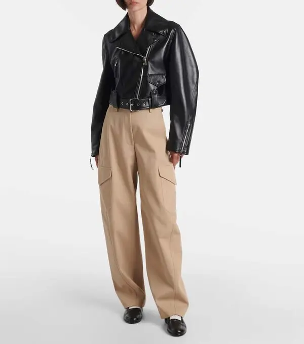 Givenchy Cocoon Cropped Leather Biker Jacket