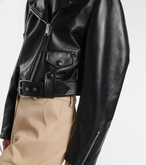 Givenchy Cocoon Cropped Leather Biker Jacket