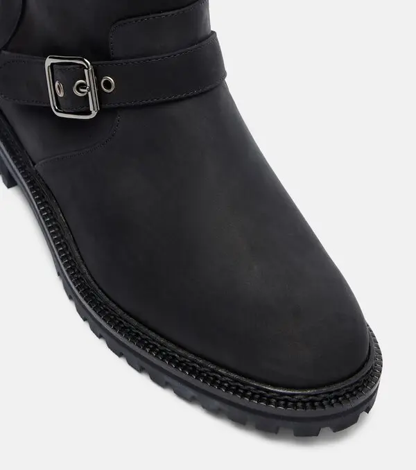 Manolo Blahnik Sulaltrosa Leather Biker Boots