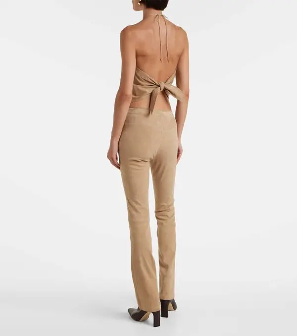 Stouls Rosie Halterneck Suede Top - Beige
